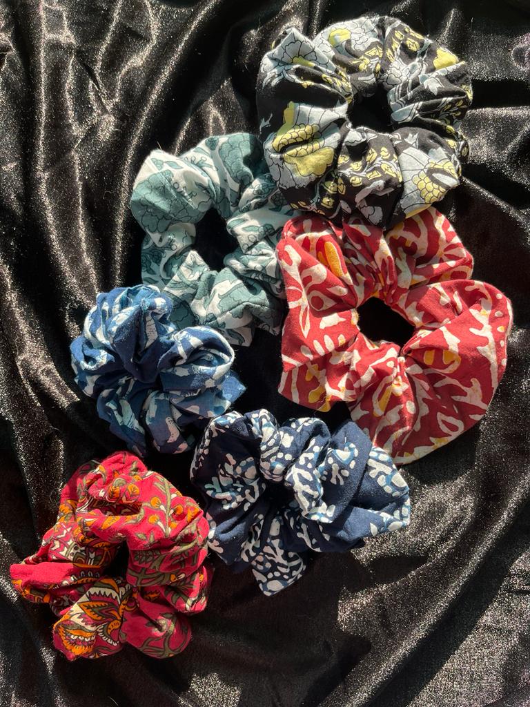 Set of Scrunchies (Assorted set of 6) – Jaipur Hand Block