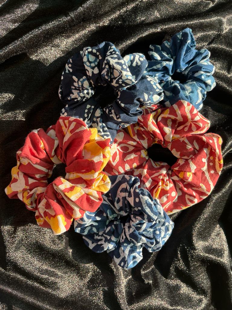 Scrunchies (Assorted set of 5) – Jaipur Hand Block