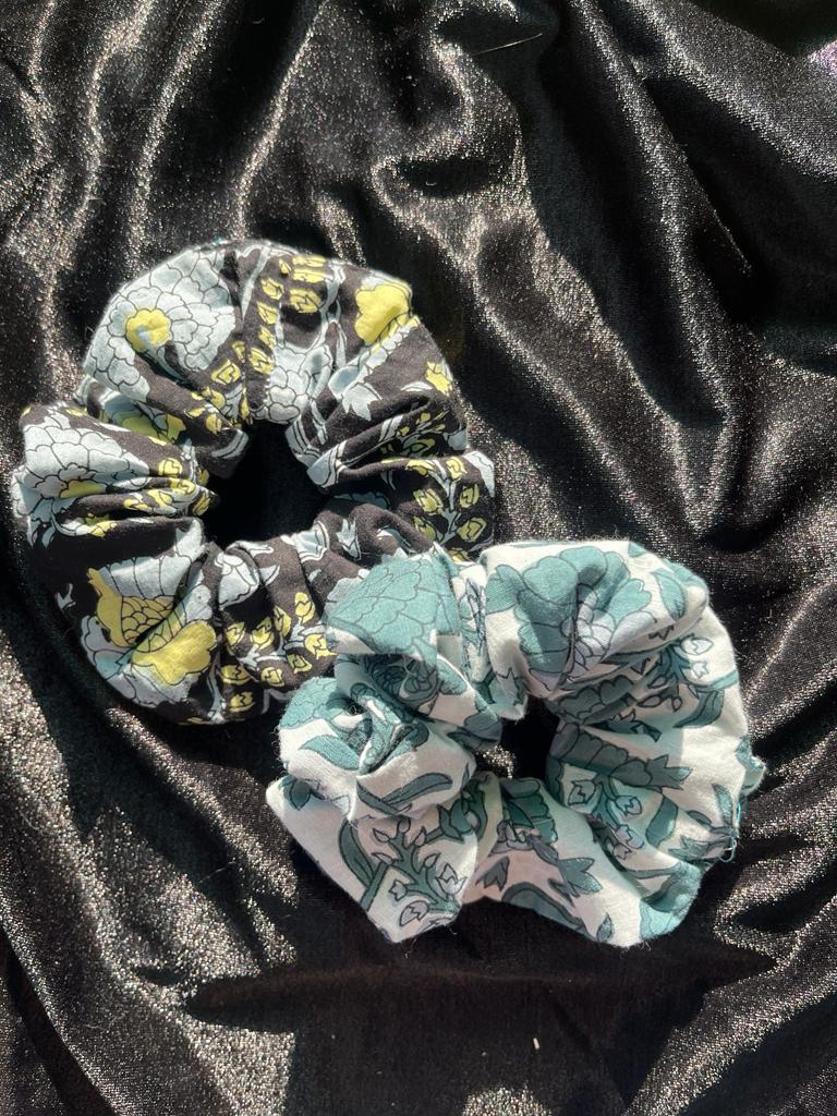Scrunchies (Assorted set of 2) – Jaipur Hand Block