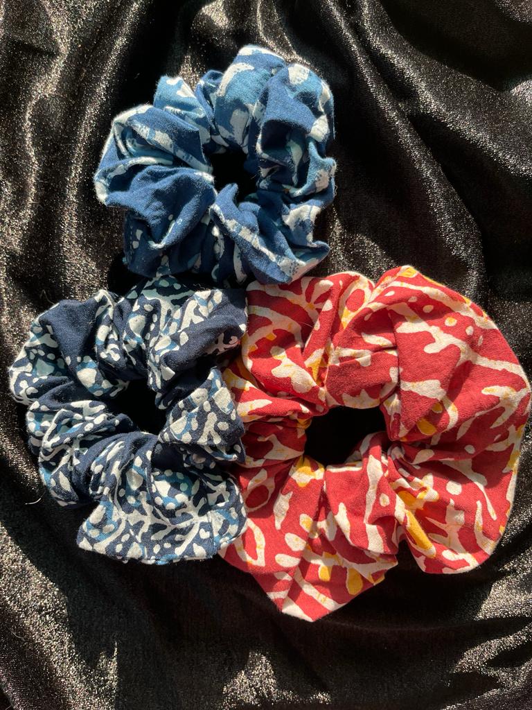 Scrunchies (assorted set of 3) – Jaipur Hand Block