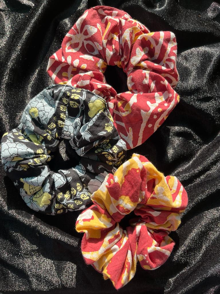 Scrunchies (Assorted set of 3) – Jaipur Hand Block